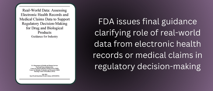 FDA issues final guidance clarifying role of real-world data from ...